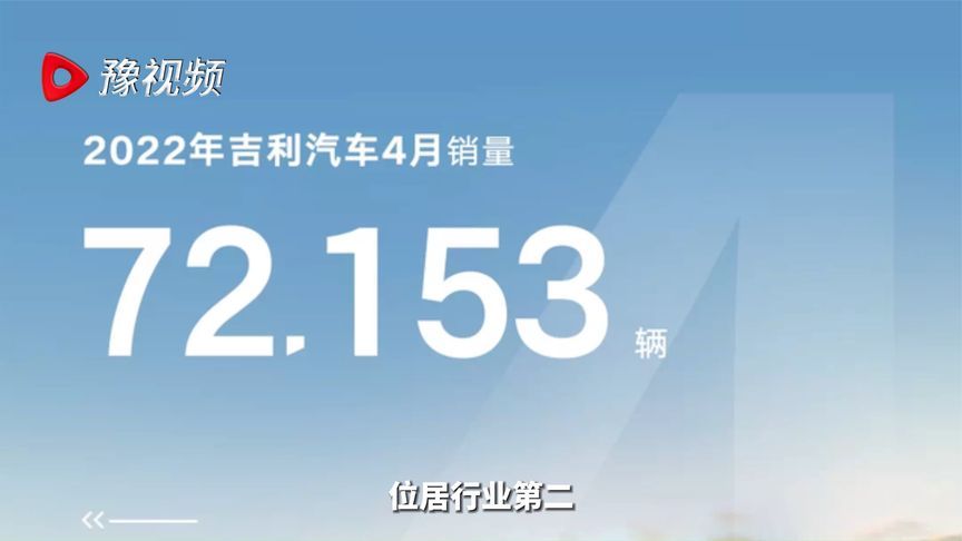 吉利汽车4月销量公布!位居全行业第二