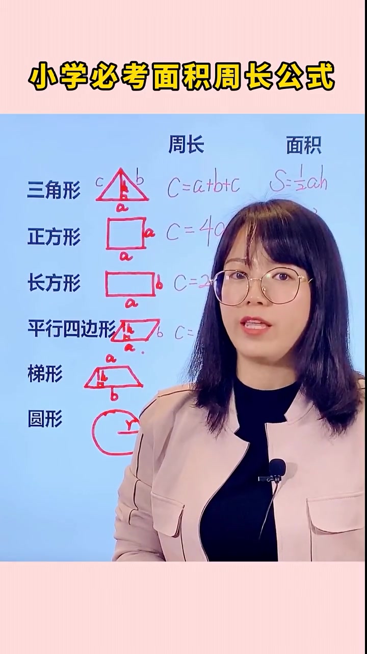#数学_#数学思维_小学必考面积周长公式