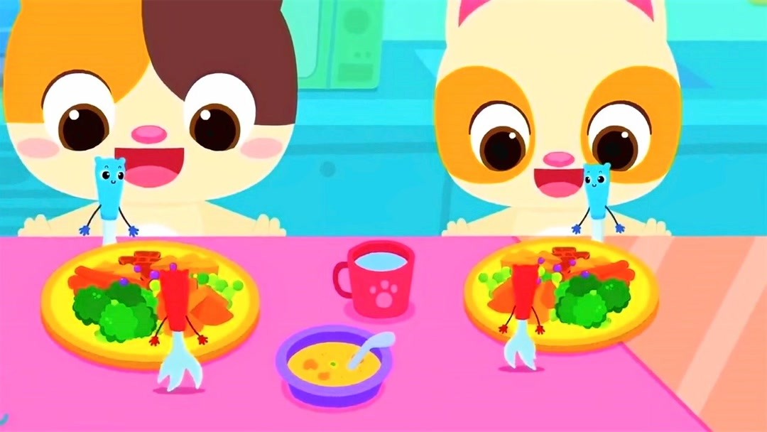 宝宝巴士动画第1季:蜜蜜乐乐不喜欢吃蔬菜,蔬菜对身体好!