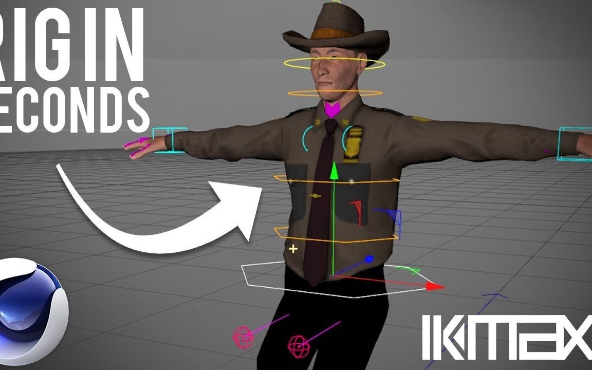 【如何快速绑定角色-IKMAX和Cinema4D教程】【C4D教程】【C4D...