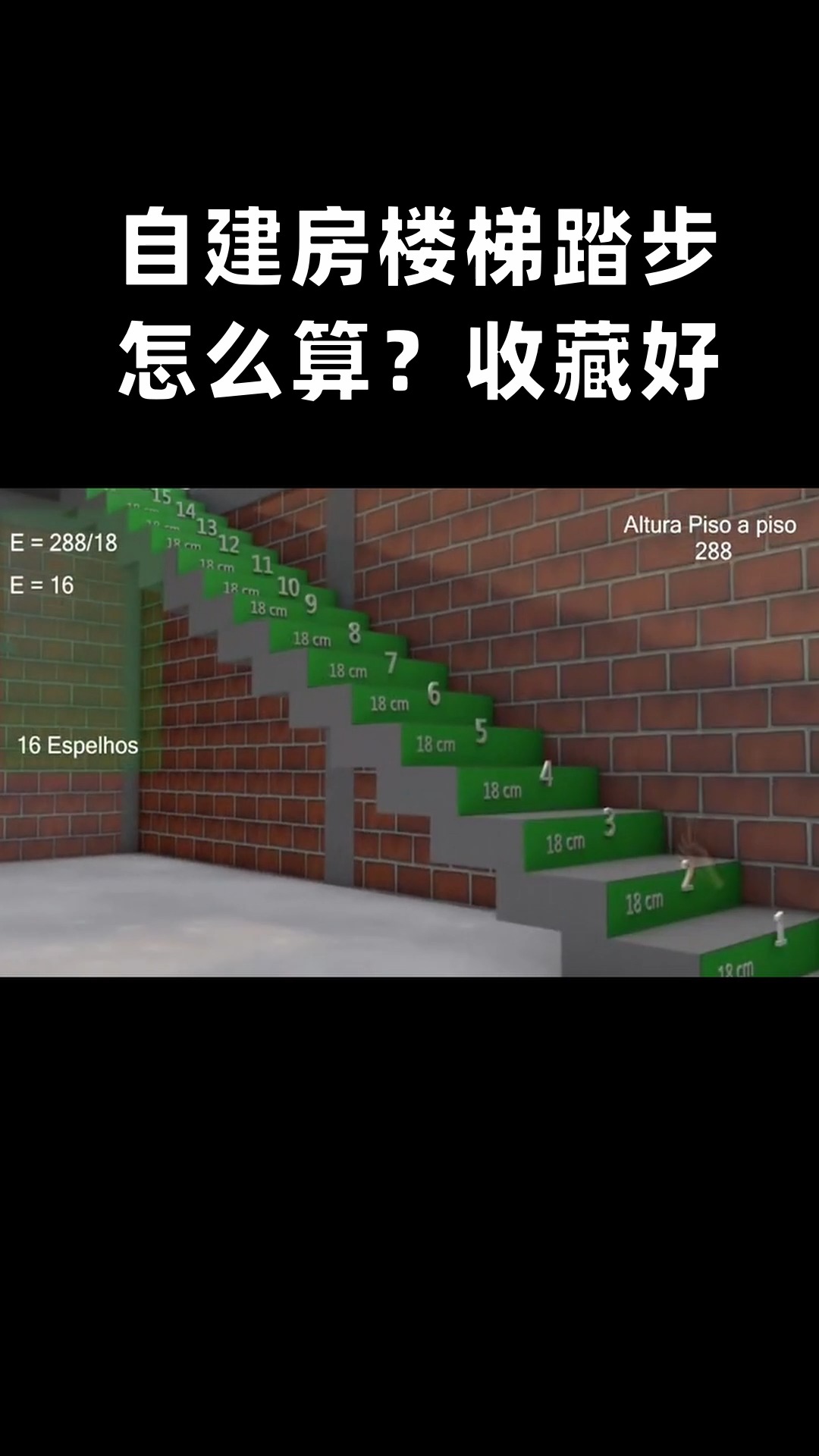 农村自建房楼梯踏步怎么算?要用的收藏好~#施工工艺 #农村自建房 #.
