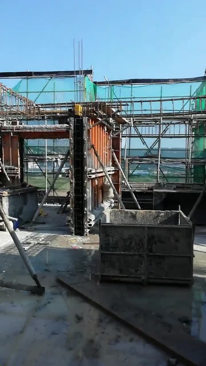 承重墙钢筋混凝土浇筑钢模板支撑