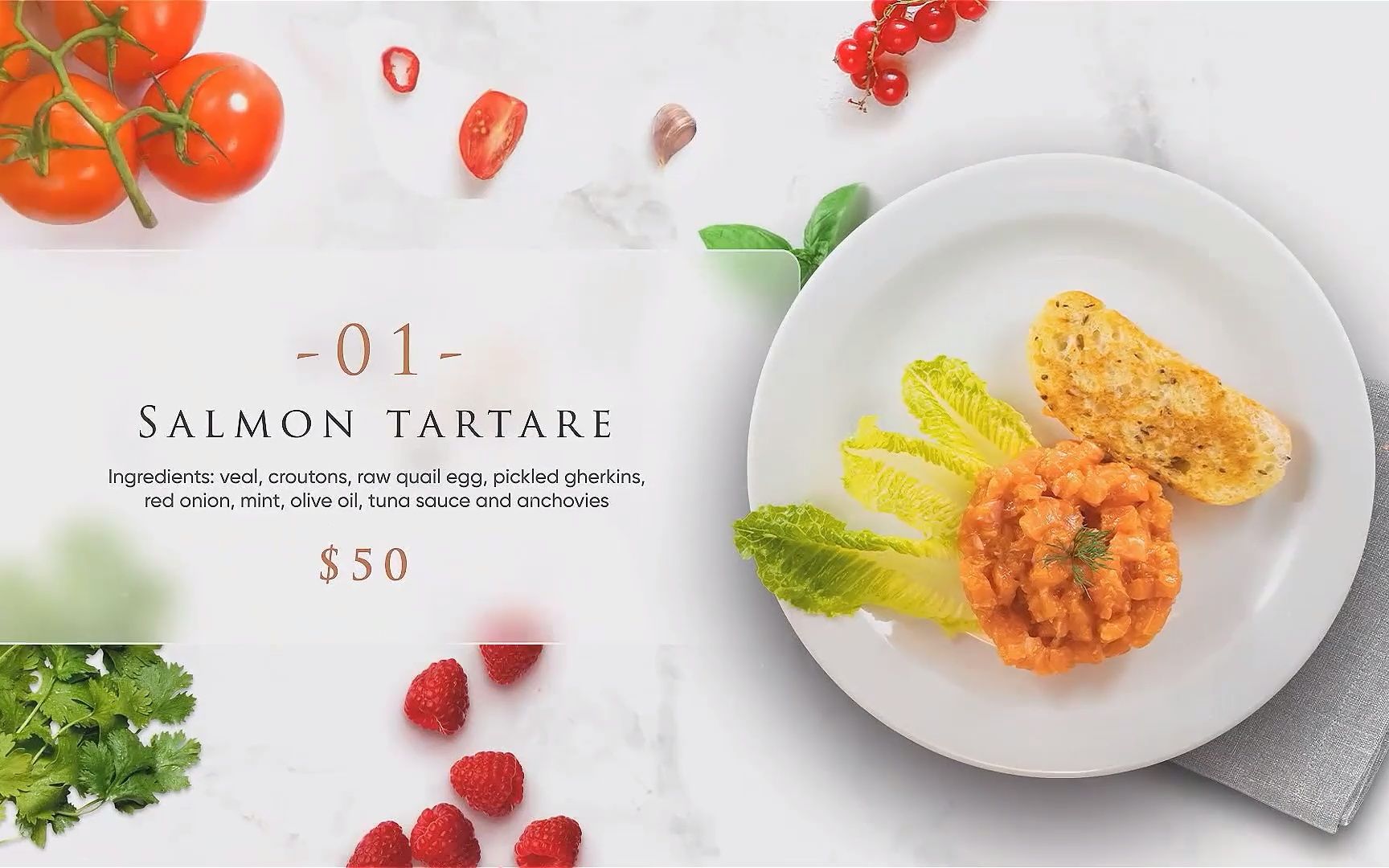 美食餐厅食品食物菜单宣传pr模板