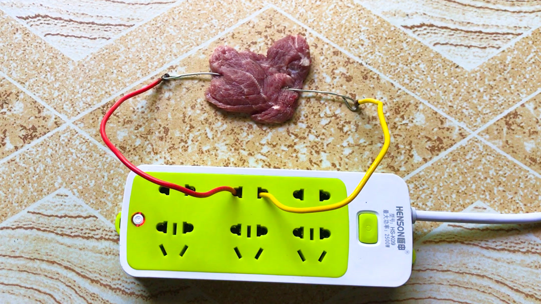 给”猪肉“做个电疗,通上220V交流电,猪肉会发生什么?