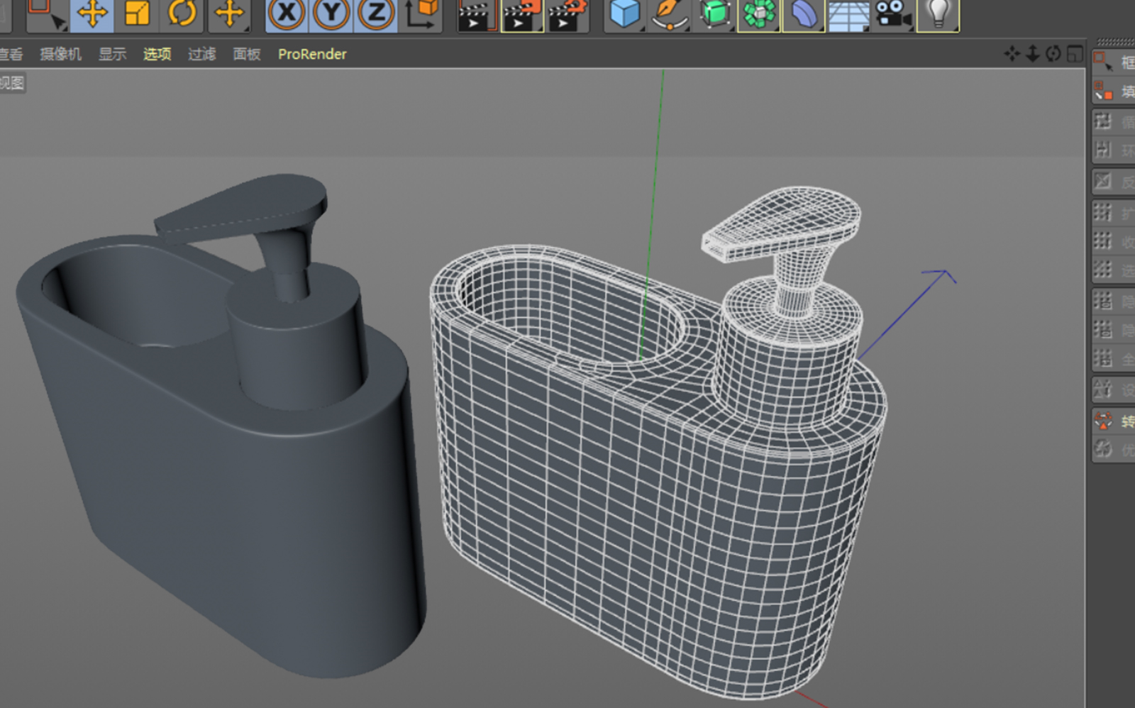 C4D建模酒店用品建模洗手液瓶布线技巧