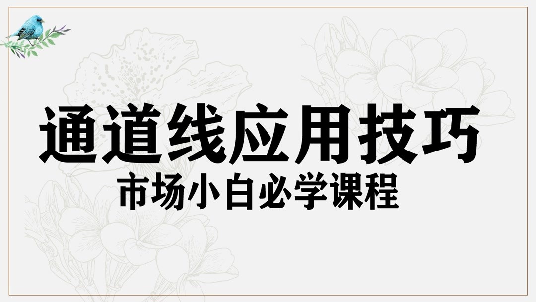 通道线原来可以这样用、通道线最全用法和实战详解。