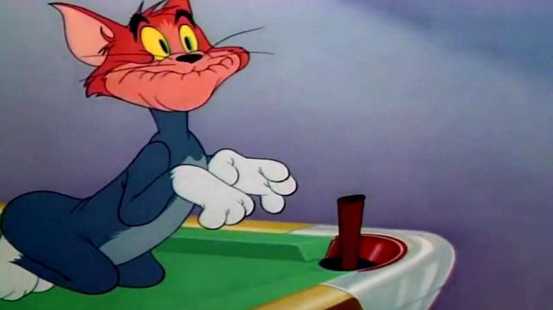 猫和老鼠:汤姆和杰瑞桌球大战,杰瑞拿针设计汤姆,看着真疼