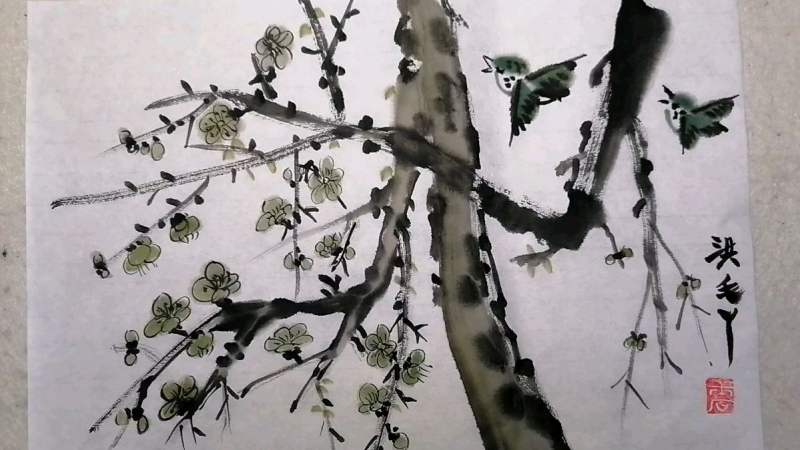 腊梅花的写意画法