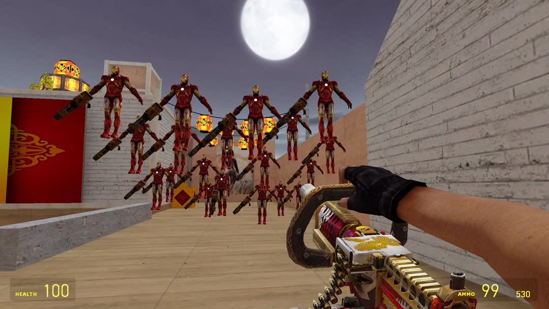 新年广场大战钢铁侠 gmod沙盒模组