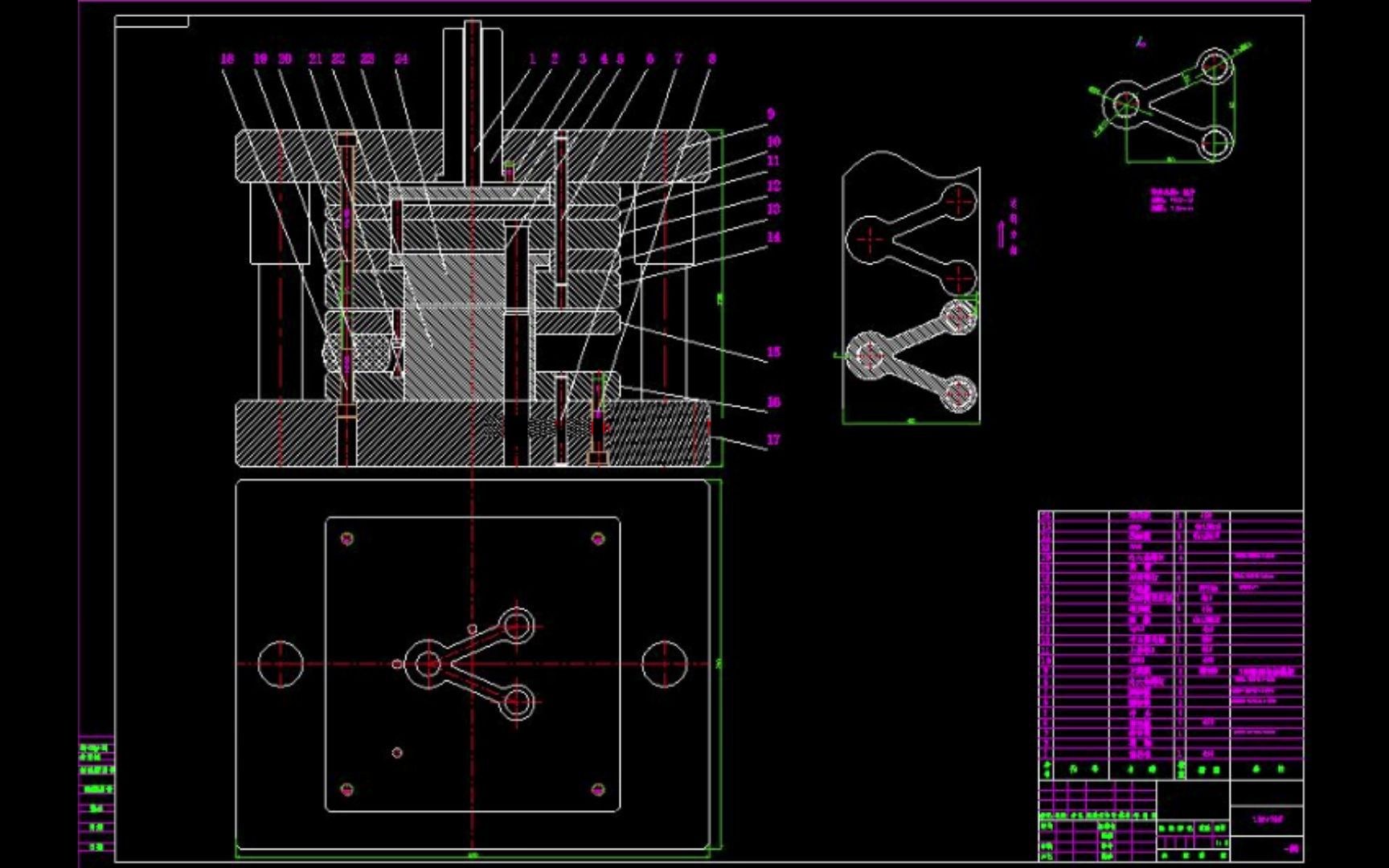 三孔垫片冲压复合模具设计
