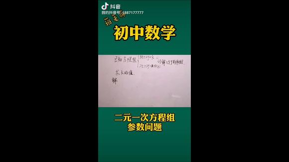 初中数学二元一次方程组参数问题