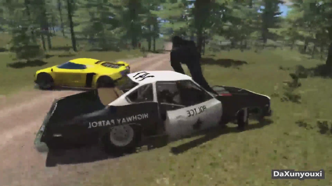 车祸模拟器:触碰到警察的底线,不管你是什么车直接撞