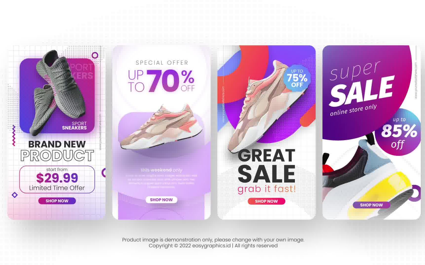 AE模板-5套竖屏运动鞋动态封面排版海报设计模板艺术海报模板广告...