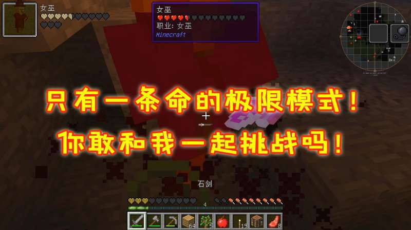 我的世界极限生存1:挑战MC最难模式!第一晚就如此惊险刺激?