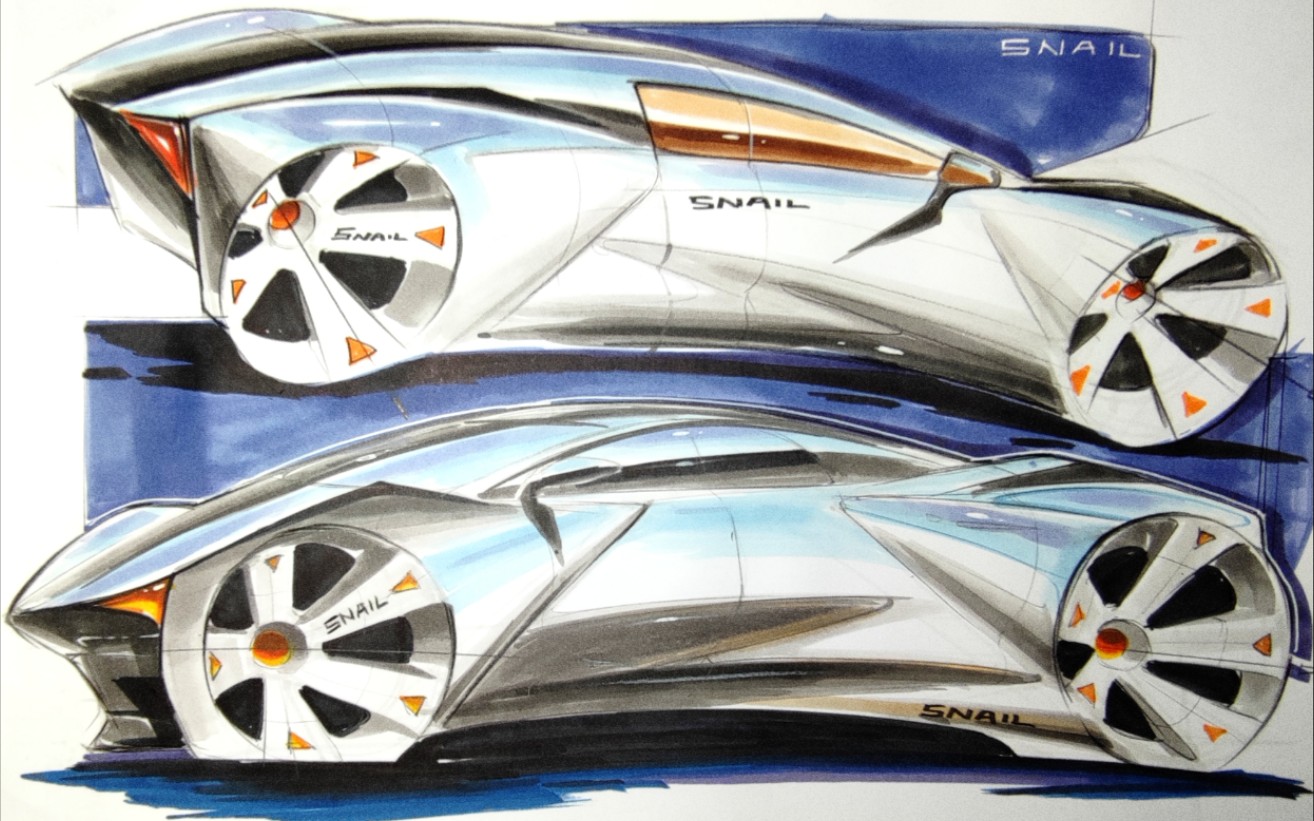 『产品设计手绘 | 工业设计手绘』 | 80年代式概念车