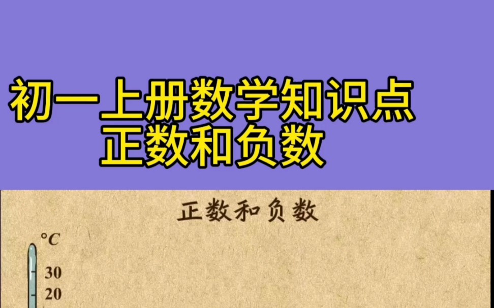 初一上册数学知识点正数和负数看完这个动画数学也没有那么难#初一...