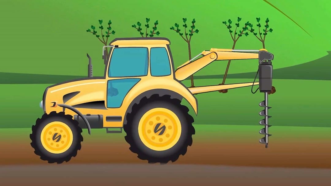 超级挖掘机动画 第80集 拖拉机变身钻地机