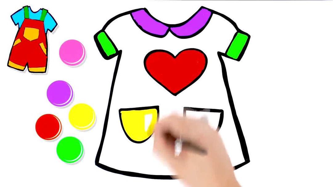 可爱的儿童衣服儿童绘画