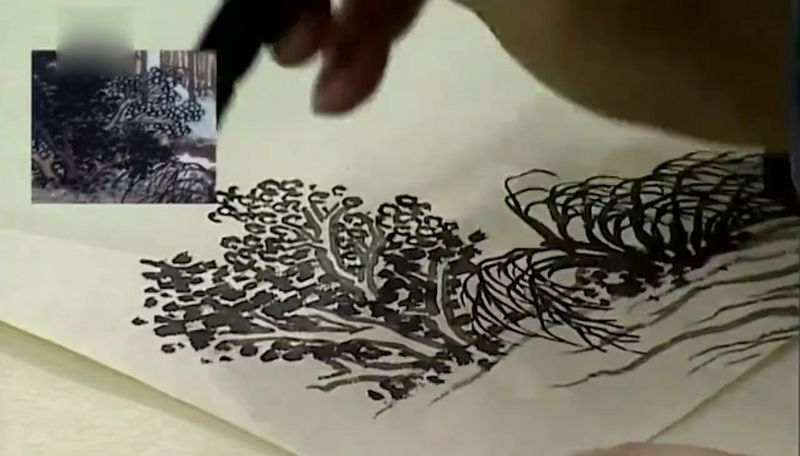 泼墨山水画简单教程 山水画柒色教学视频 山水画基础画法