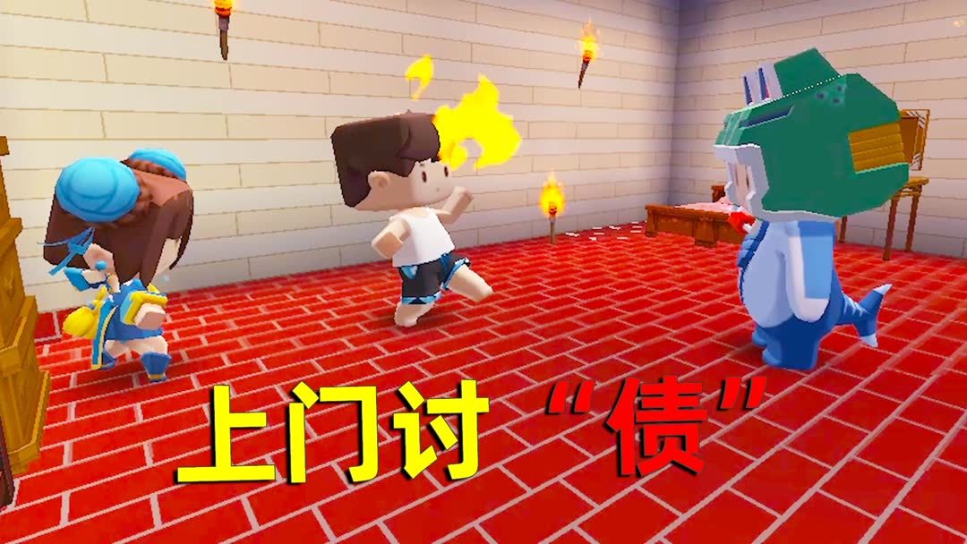 迷你世界:半拉的恶作剧,为让薯片乖乖还钻石,半拉把他家变蜂窝