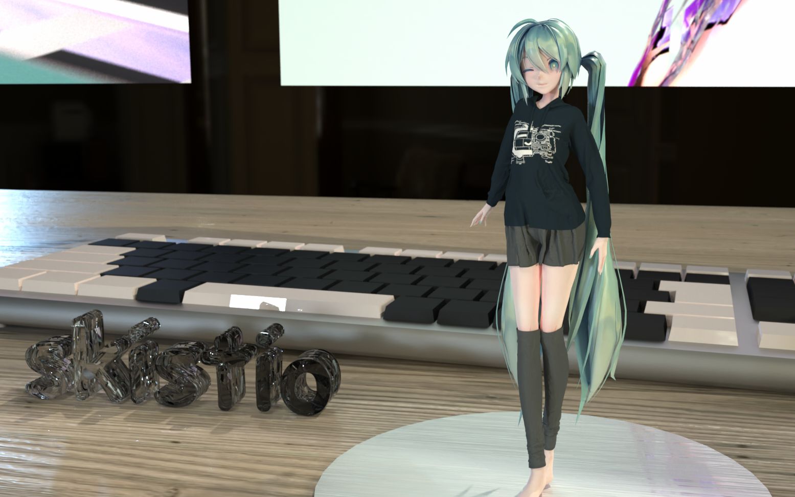 初音一个人在家跳起了舞【黑历史预定】【c4d/oc】