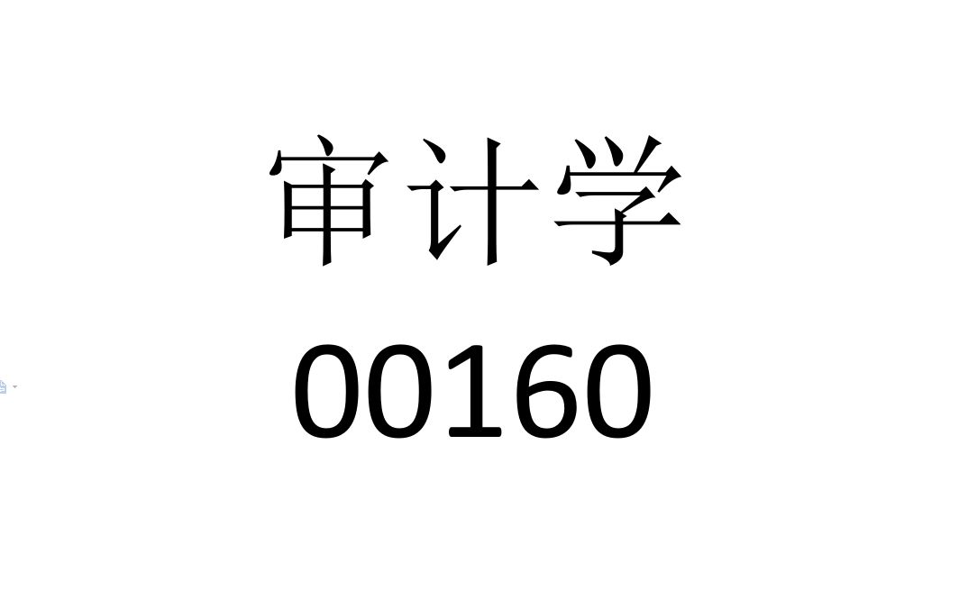 高自考审计学精讲1_2020_05_05