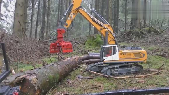 RC挖掘机模型,山中作业展示,这液压系统真强