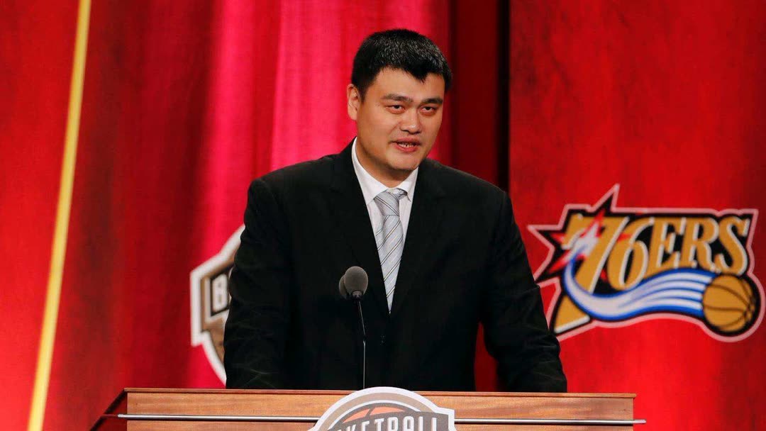 姚明演讲一点难度都没有,名人堂英语演讲完整版,真诚又不失幽默