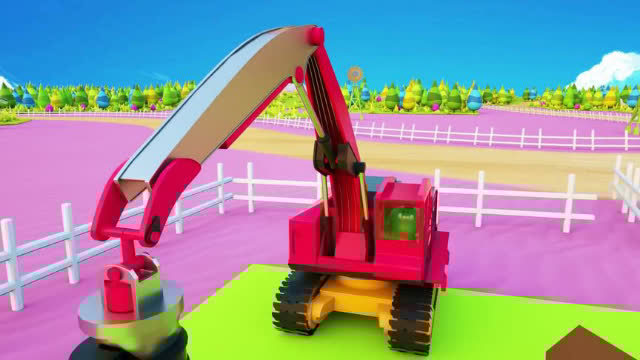 小汽车撞击彩色形状变颜色