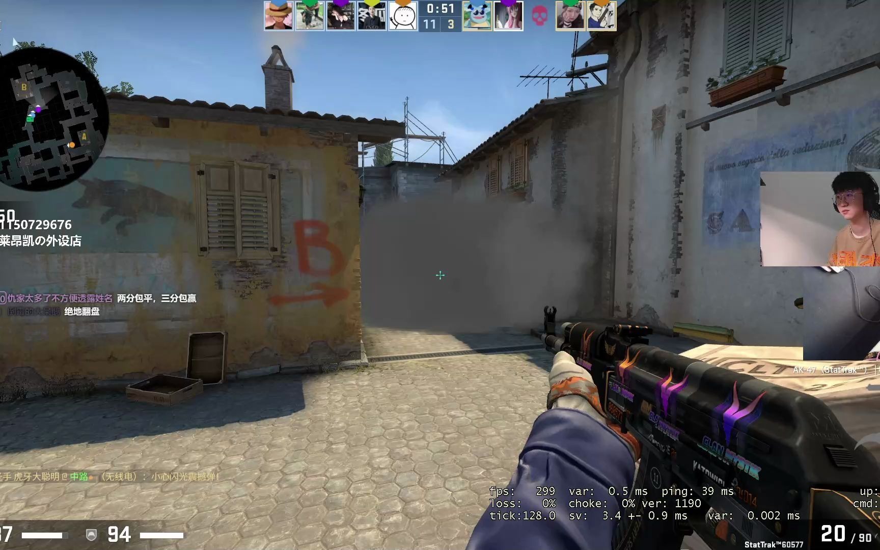 【CSGO】天梯遭遇对面排名19的前职业选手,上半场大逆风,惊险刺激,...