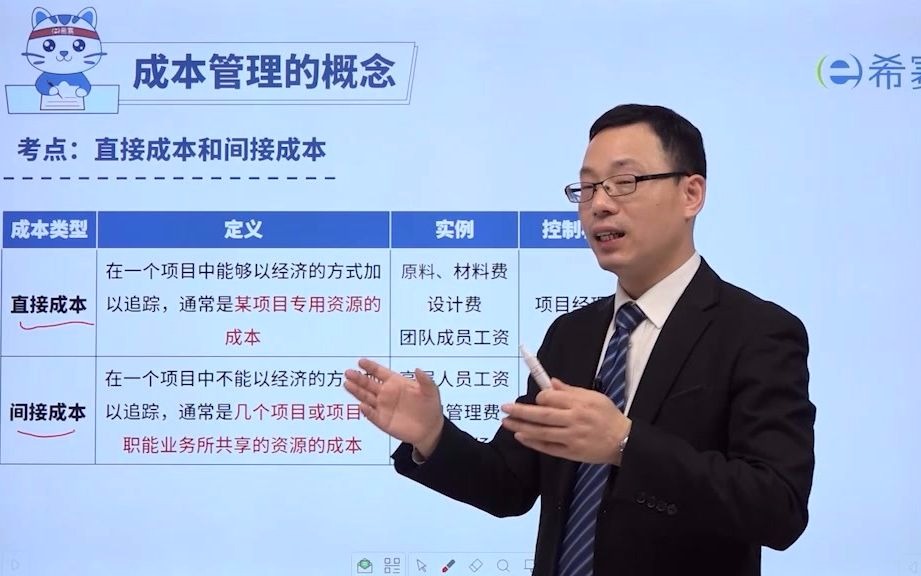 PMP精讲视频-希赛罗福星:6.1成本管理的概念