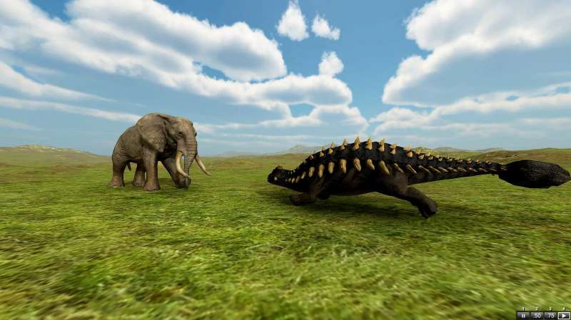 野兽战争模拟器,一只成年非洲雄象,单挑一只甲龙能赢吗