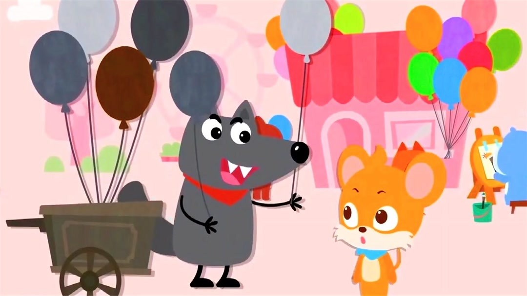 宝宝巴士动画第1季:大野狼在卖气球,可惜无人问津!