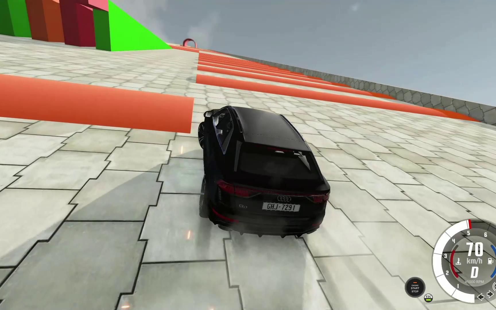 小林解说 车祸模拟器 奥迪RSQ8挑战爬坡,白烟直冒!