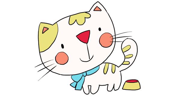 两分钟学会画一只简单可爱的小猫咪儿童卡通简笔画