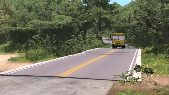 车祸模拟:倒塌的桥梁连环相撞车祸事故