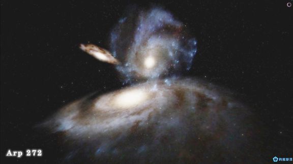 SpaceEngine宇宙模拟,Arp272碰撞星系,这样的夜空才美丽