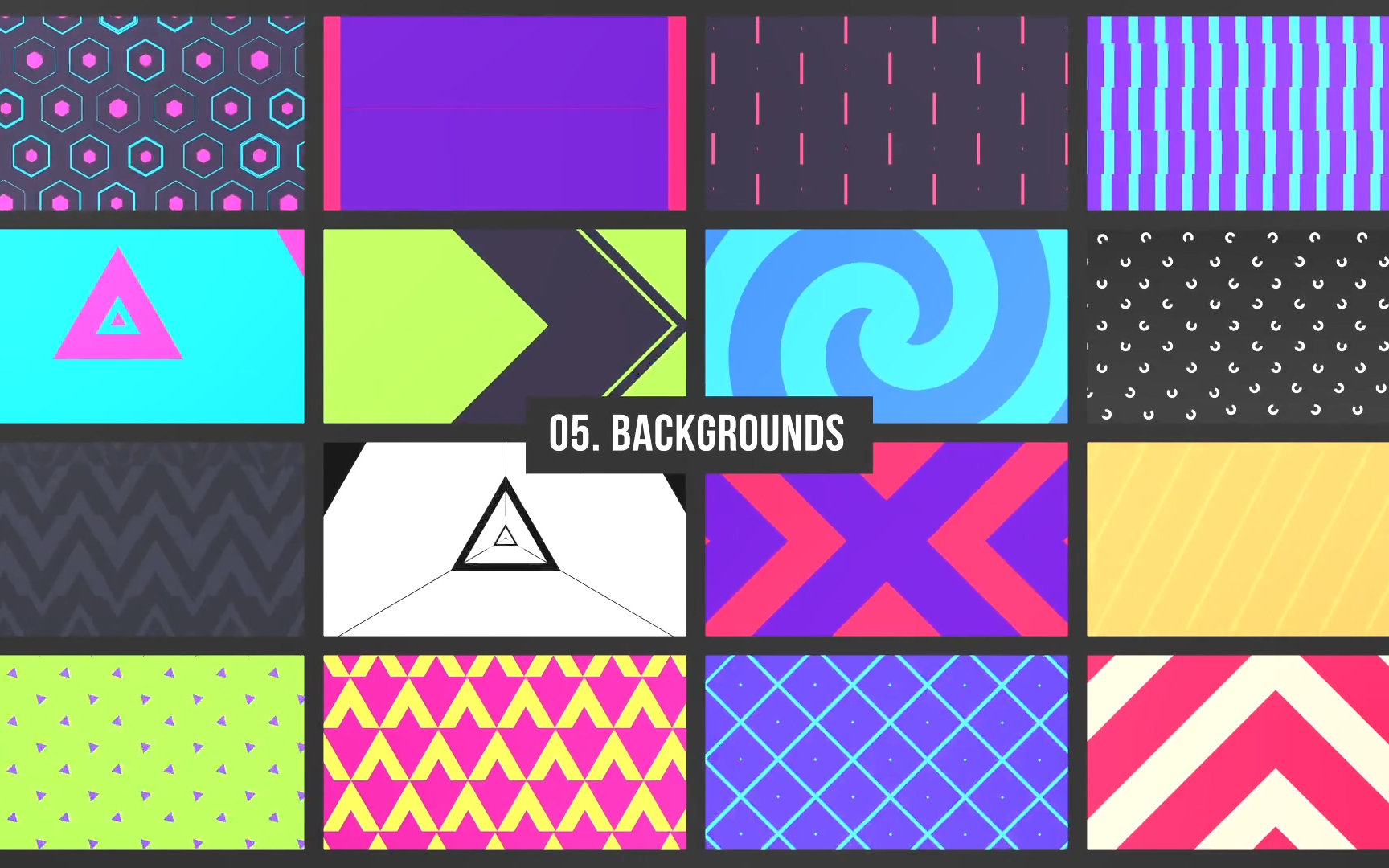 AE模板-视频编辑创意图形包合集包含动态文字动态logo动态背景转场...