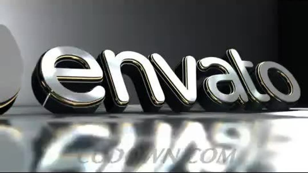 3D金属质感文字水面倒影AE模板视频来自西橘网