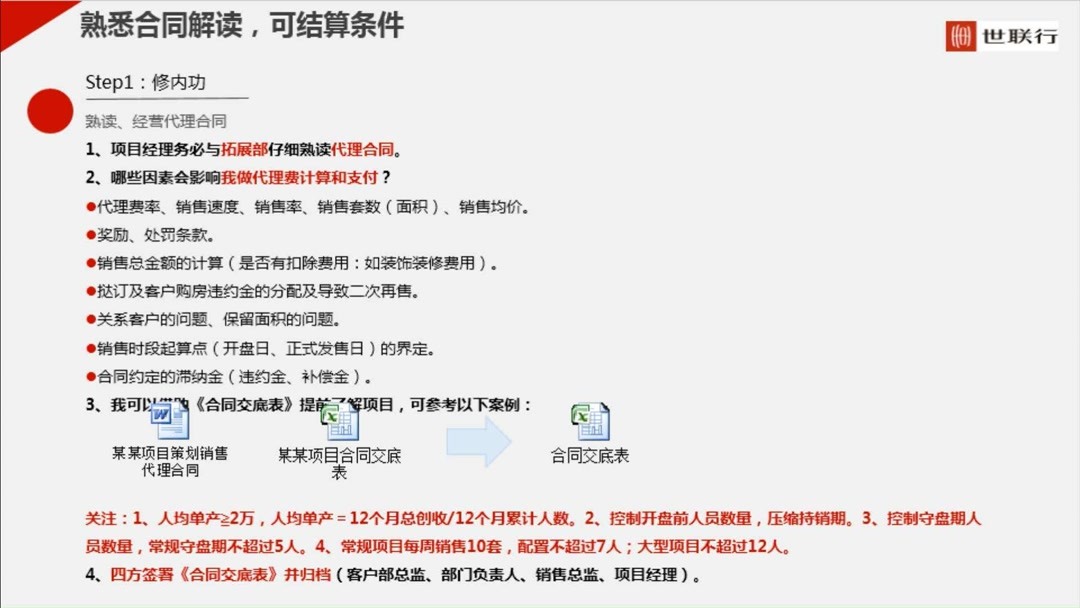 1、如何解读合同,熟悉可结算条件