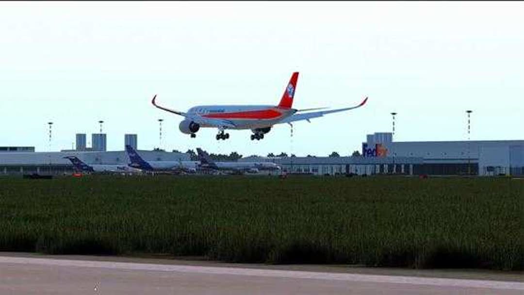 模拟飞行:川航空客350降落上海浦东,画面你们说说真实不