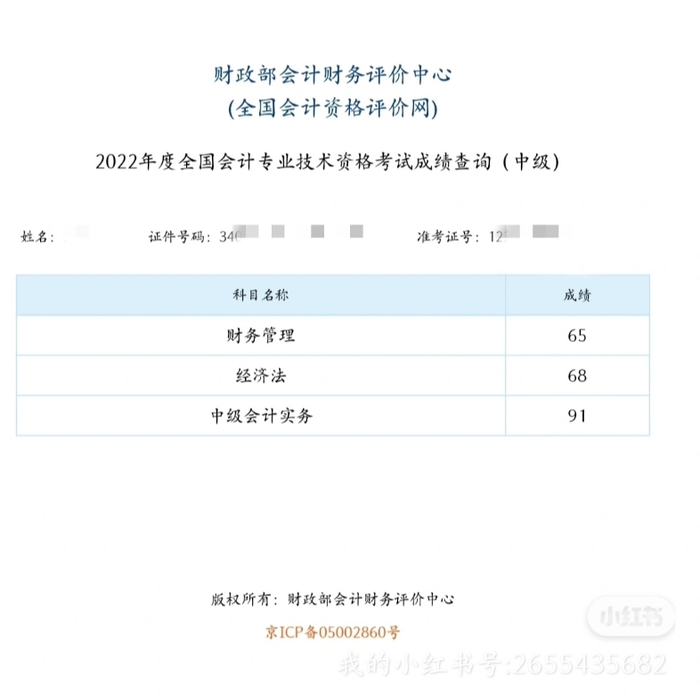 中级查分啦!付出终有回报。好运连连,税务师坚持不放弃!