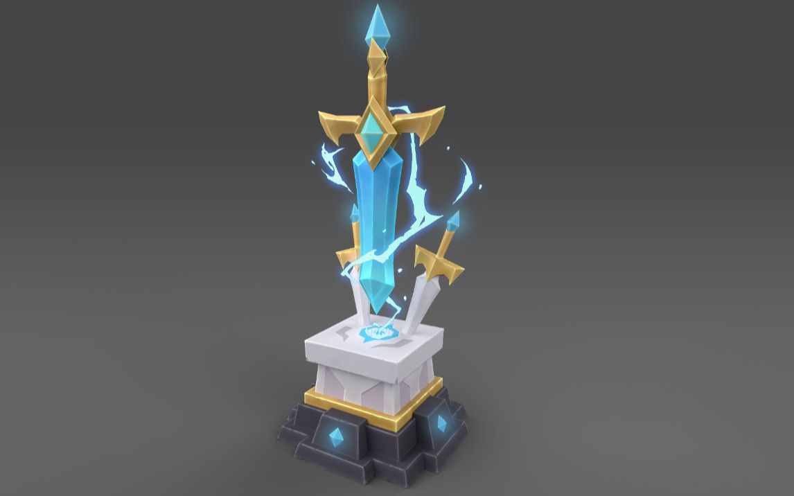 游戏水晶大宝剑防御塔3DMAX建模(零基础入门版)