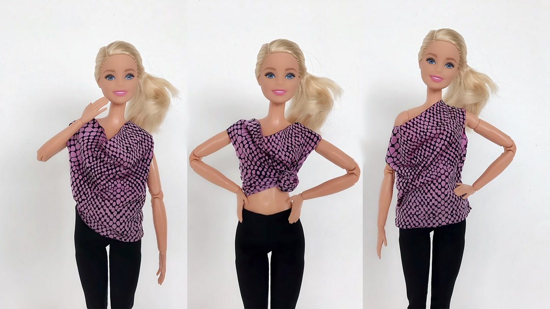 别再花钱给芭比娃娃买衣服了,这件迷你时尚T恤几分钟就能做好!