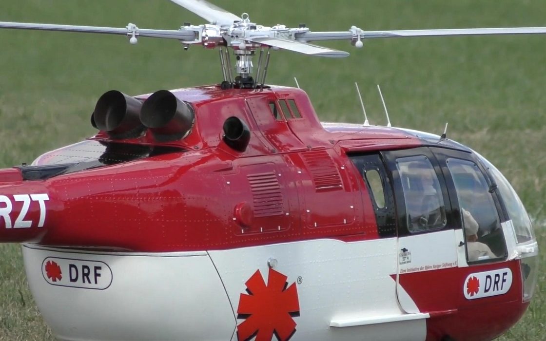 【航模】【直升机】大型涡轴航模直升机 BO-105 飞行表演