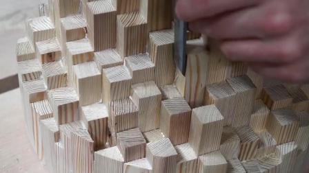 一个木制异形容器制作过程