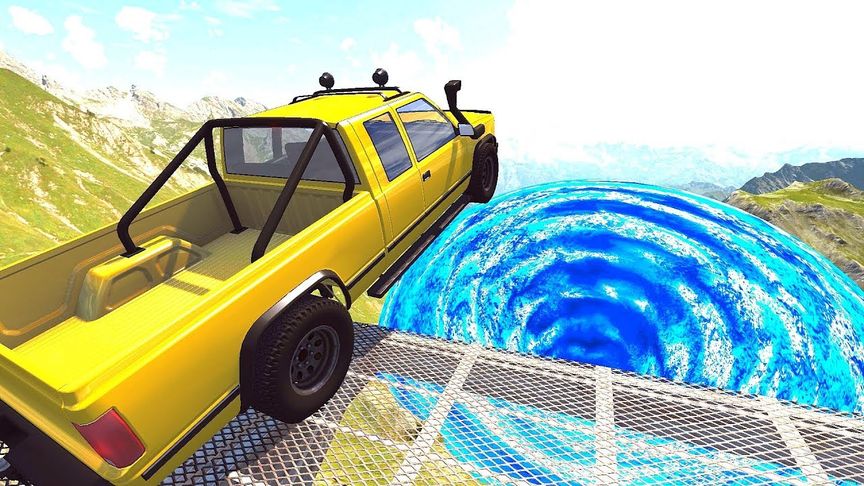 赛车游戏 皮卡大卡车冲进漩涡