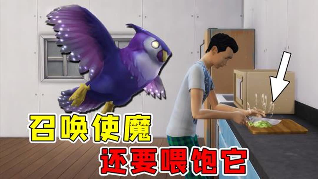模拟人生4:无意召唤魔法使魔,赖着不走,我还要给它做饭!