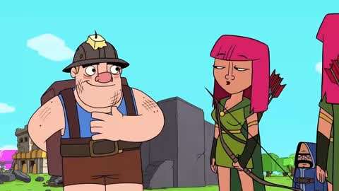 皇室战争动画片:一个人单挑一座城的真男人!