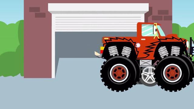 趣味动画工程车 蓝色货车给奶牛,送来了美味的稻草